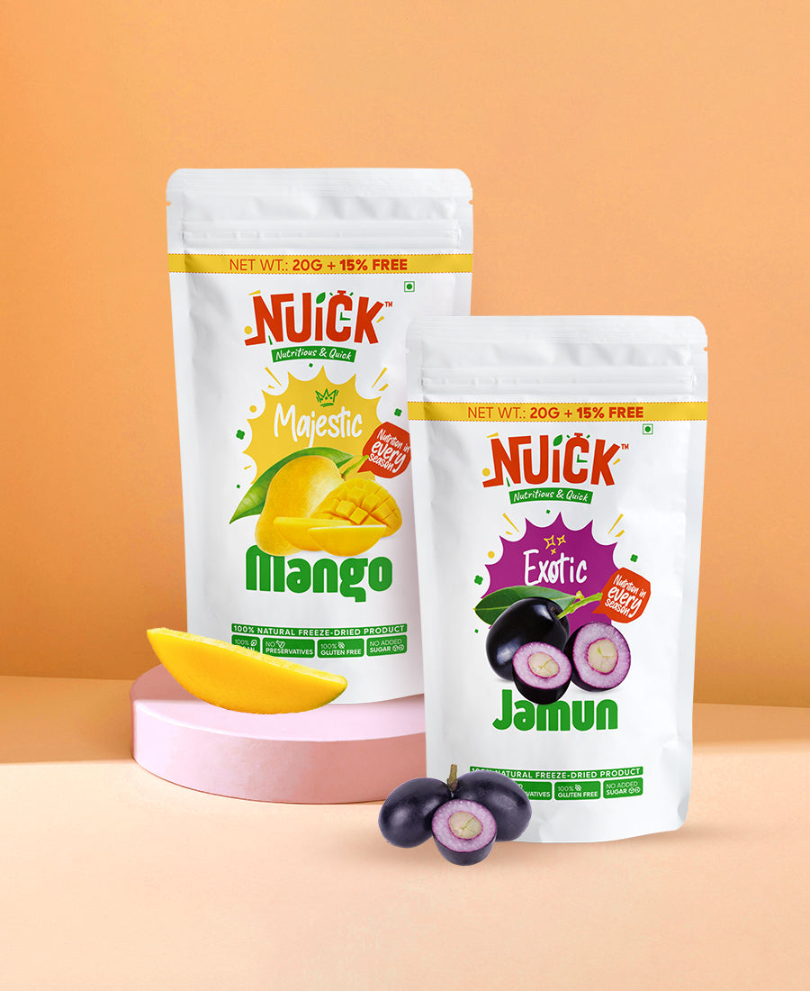 Combo of Freeze Dried Mango Chunks and Jamun – Nuick Foods